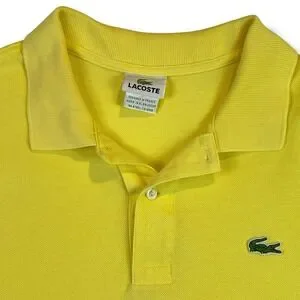Lacoste | Shirts | Lacoste Devanlay Yellow Pique Polo Shirt Mens 7 ...